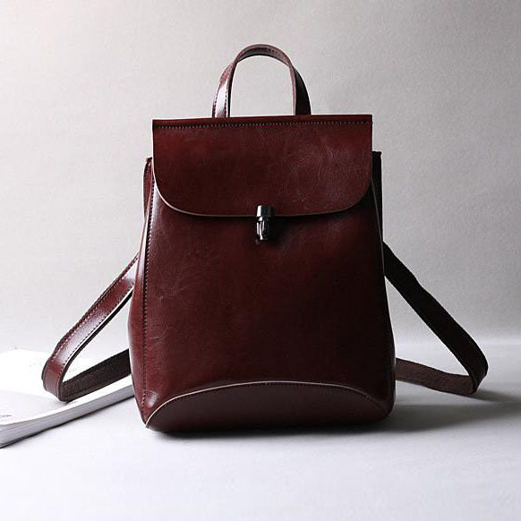 Burgundy Leather Backpack – FemmeFinery Shop